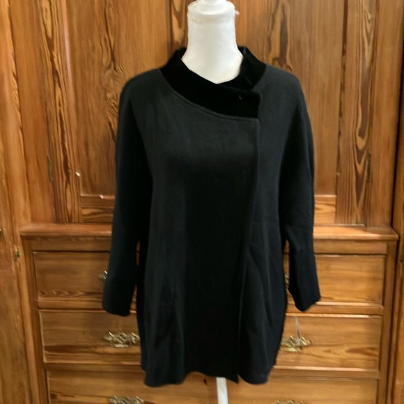 JM Collection | Sweaters | Nwt Black Boiled Wool Sweater Xl | Poshmark